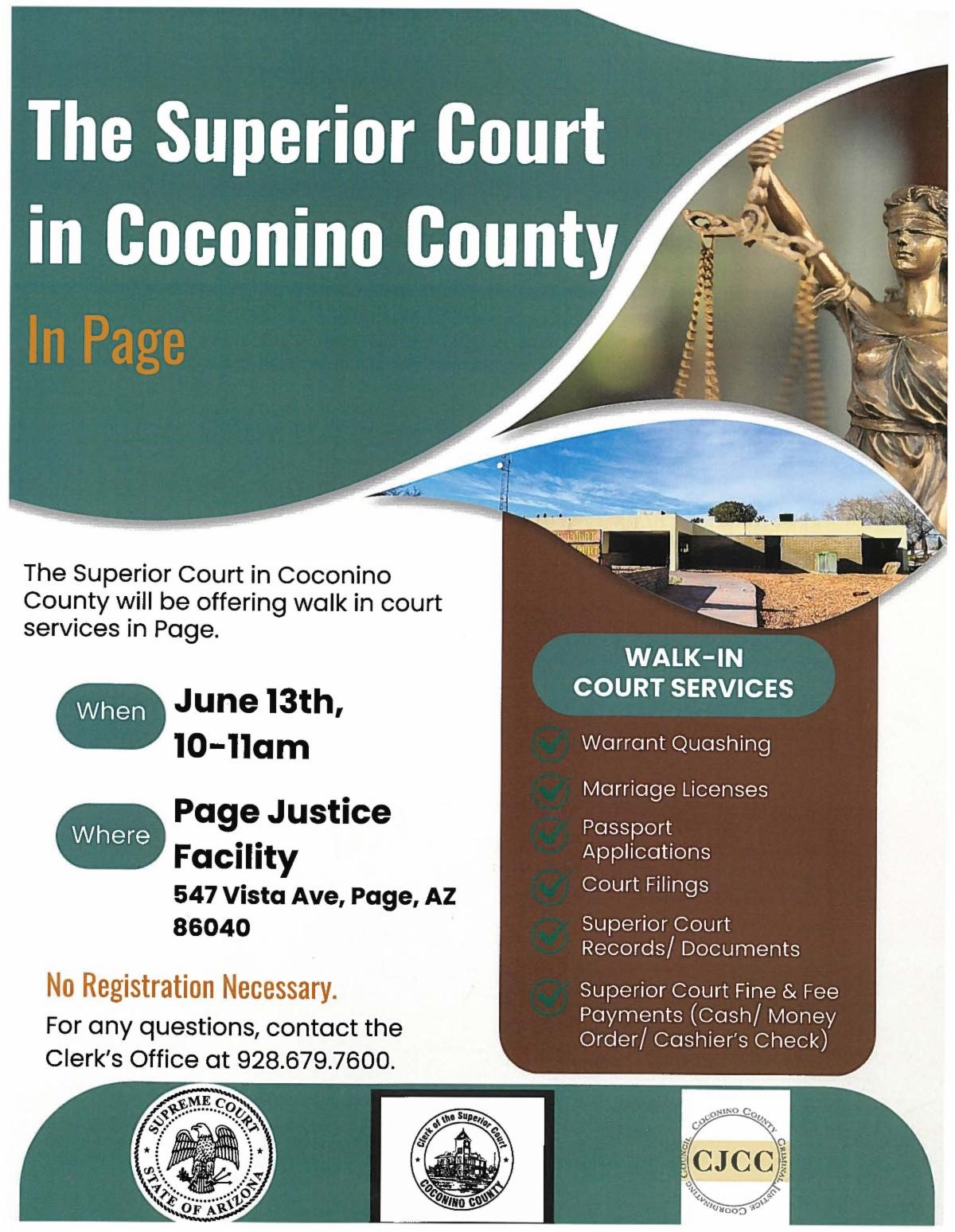 Walk-In Court Services Information – City of Page