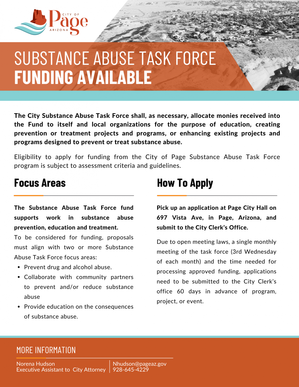 Substance Abuse Task Force Funding Available – City of Page