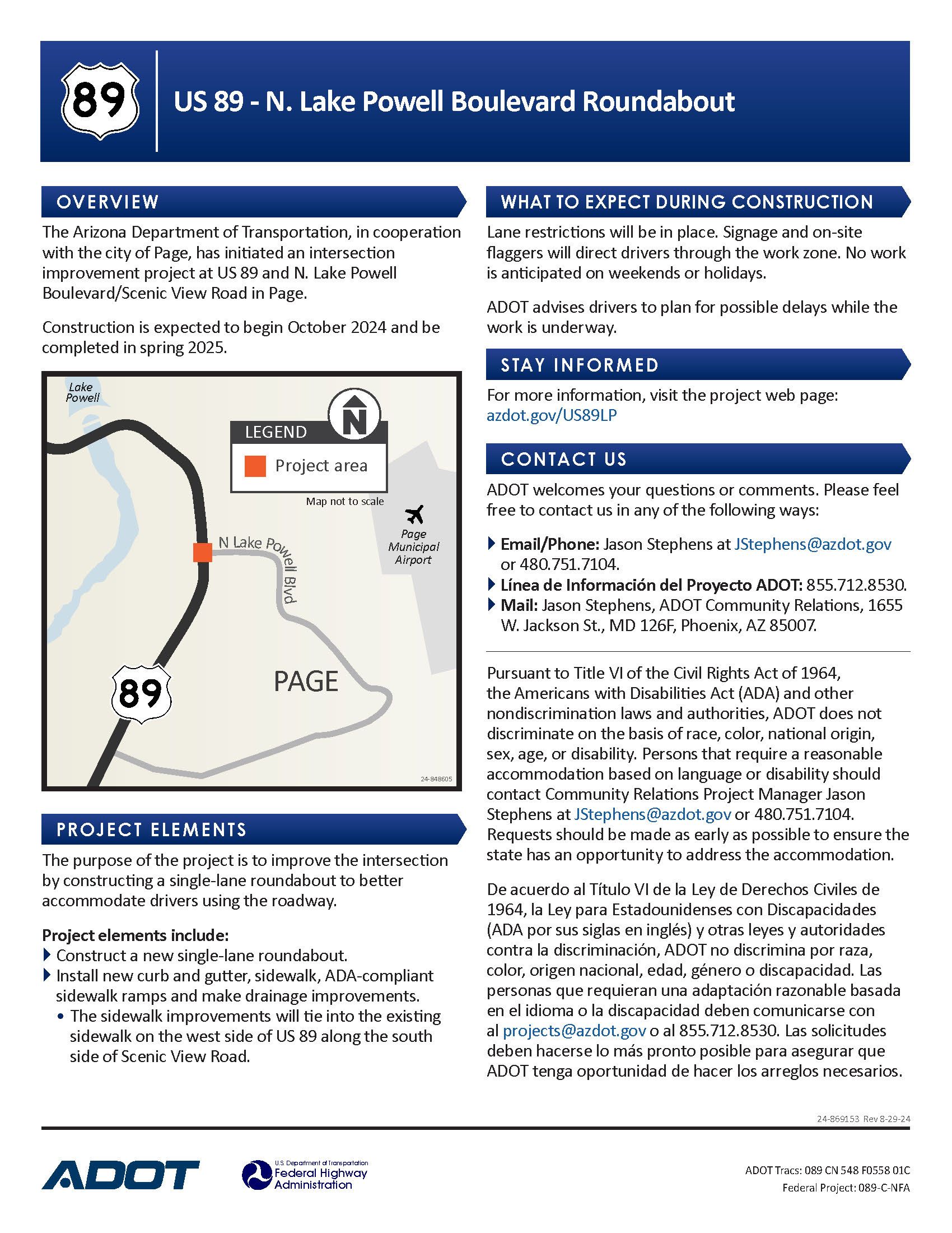 US 89 Roundabout Update – City of Page
