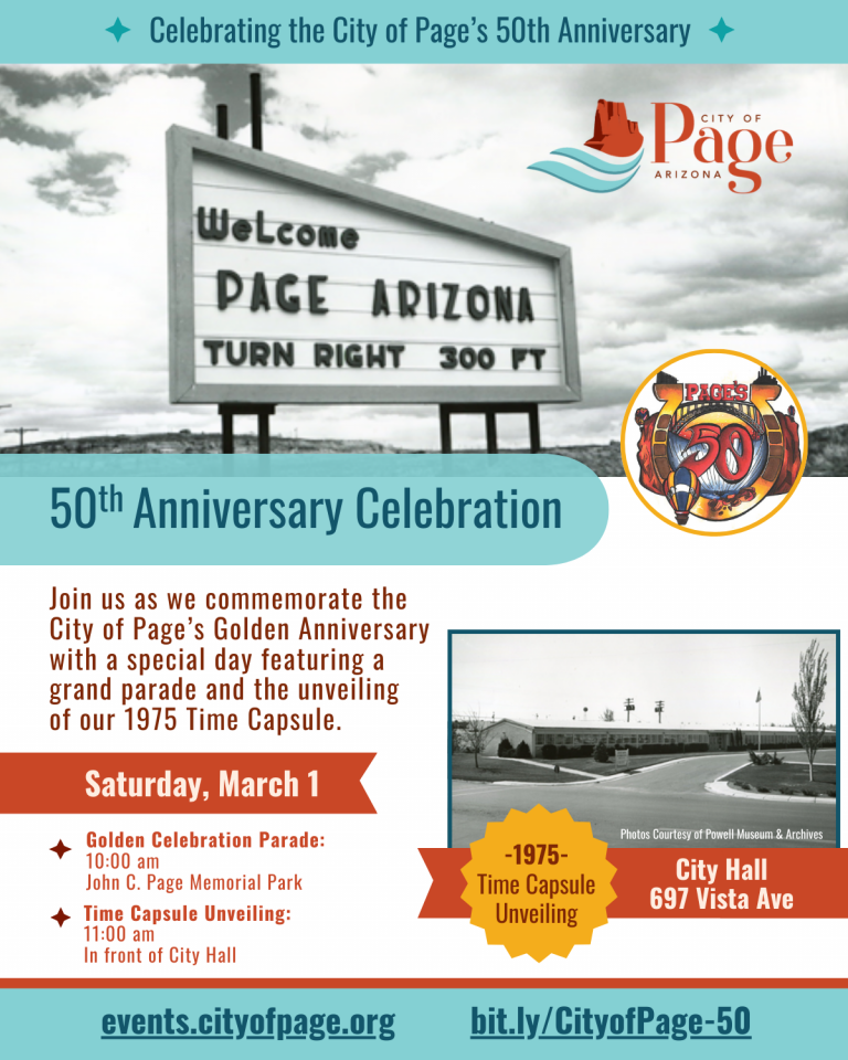 50th Anniversary Parade & Time Capsule Unveiling – City of Page